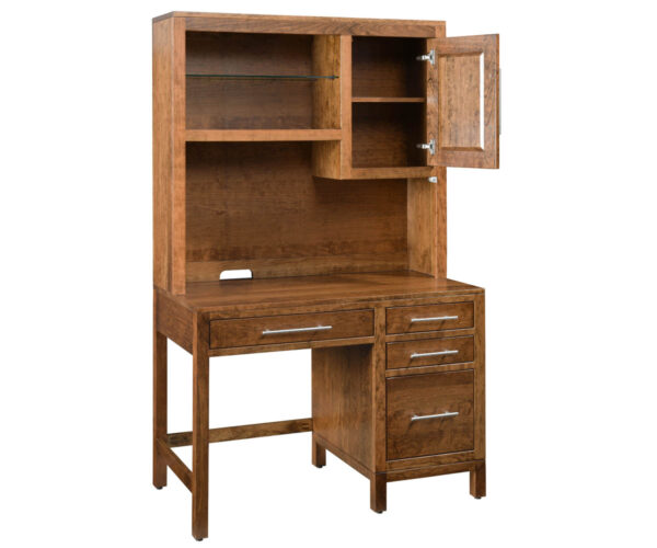 Vienna Single Pedestal Desk With Hutch | The Wood Carte