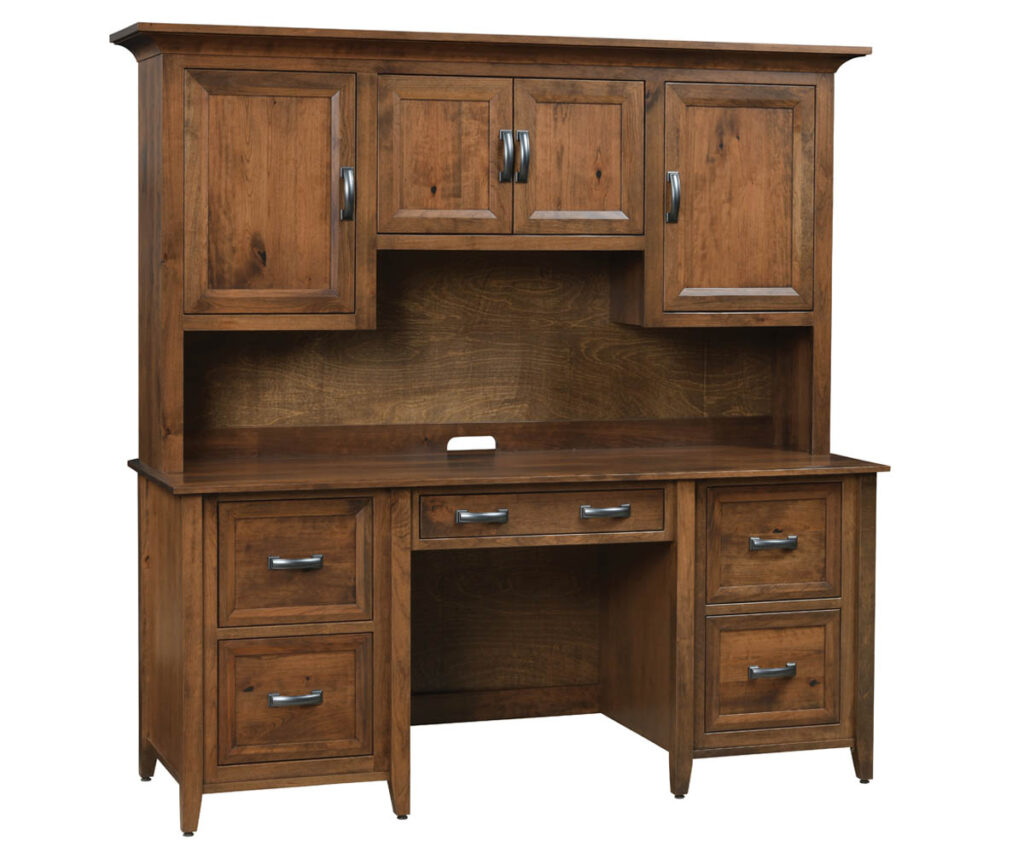 Ventura Double Pedestal Desk With Hutch | The Wood Carte